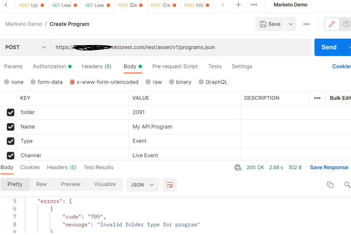 How to create a program by using REST API? - Marketing Nation