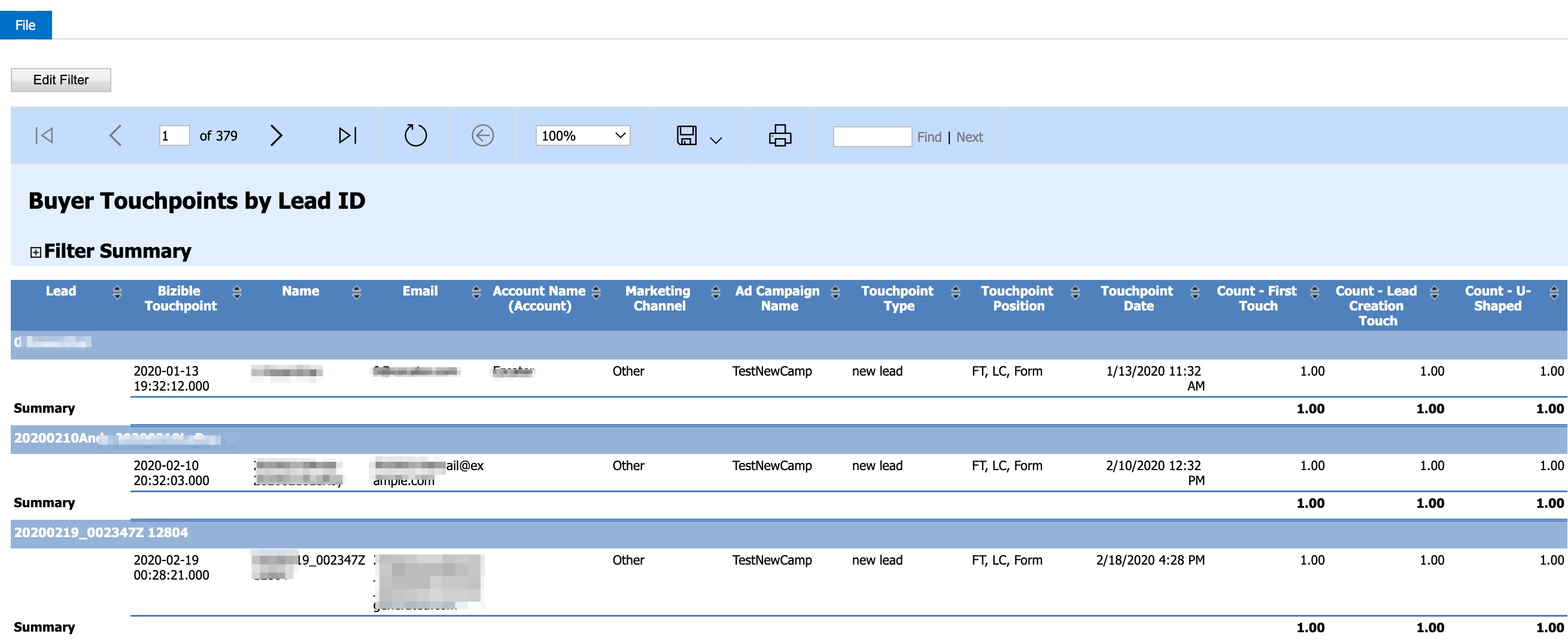 Marketo Measure (Bizible) Dynamics CRM Reports to Build