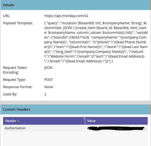 Webhook to Monday.com - Marketing Nation